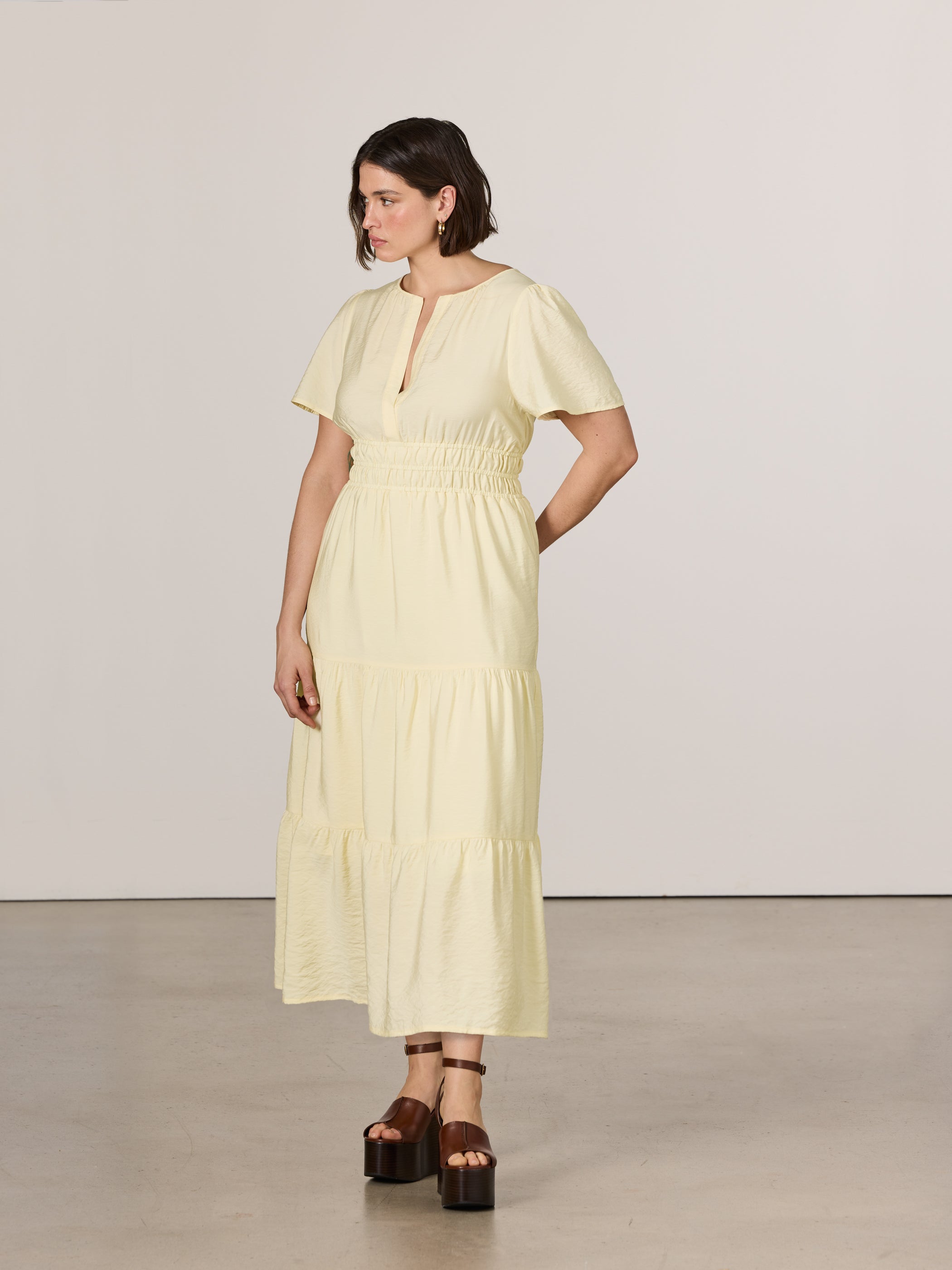 Women’s Short-Sleeve Split-Neck Maxi Dress – Reitmans